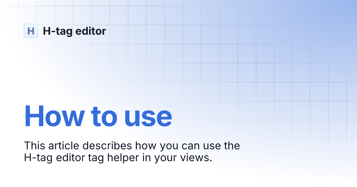 How to use | H-tag editor